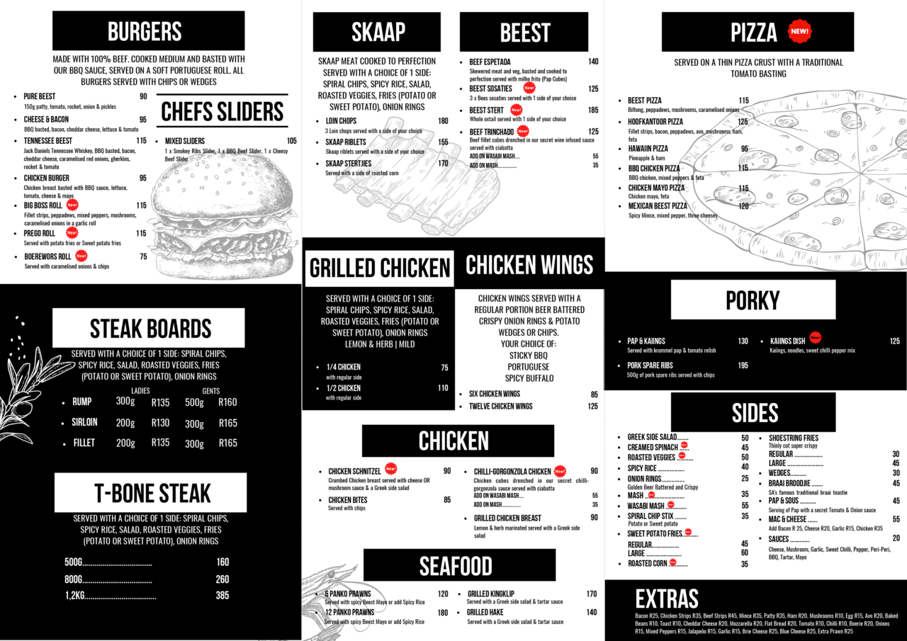 Menus | Wildebeest Live