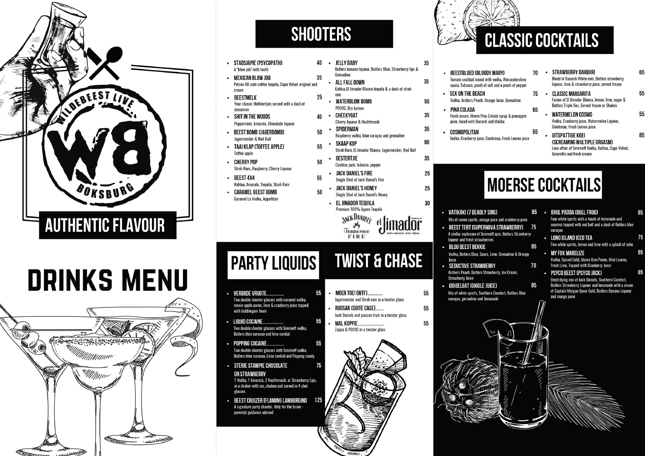 Menus | Wildebeest Live